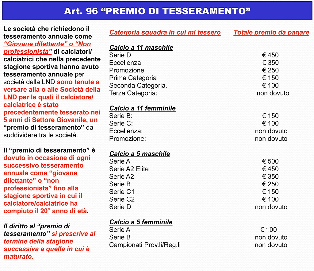 Vincolo, premi, tesseramenti: tutto quello che c'è da sapere sulla ...
